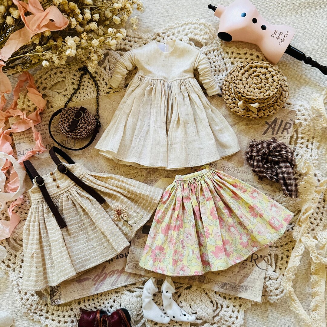 7 Piece Dress+skirt+apron+scarf+hairpin+bag+socks, Blythe Doll, Blythe ...