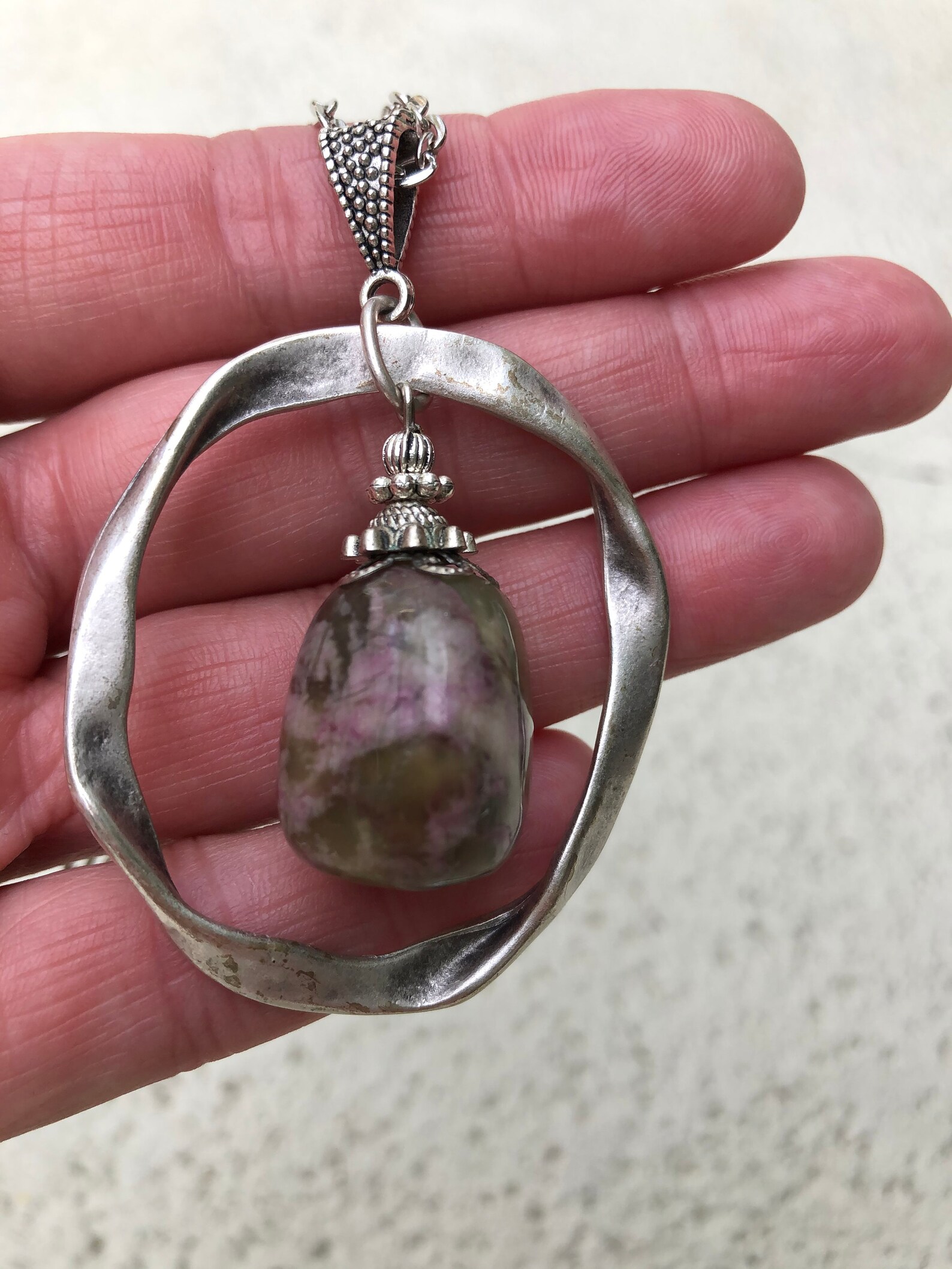 Collar de turmalina rosa, colgante de turmalina rosa, joyería de ...