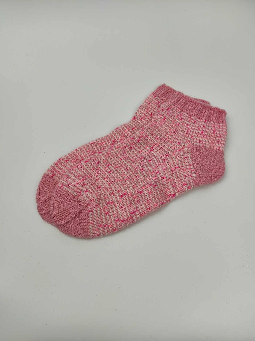 Handmade Knitted Pink Sock Size EU 36 - Etsy