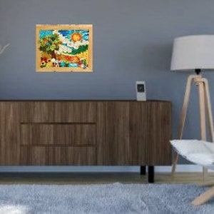 3D Crochet Landscape Wall Art – Sunny Nature Scene, Fiber Decor - Etsy