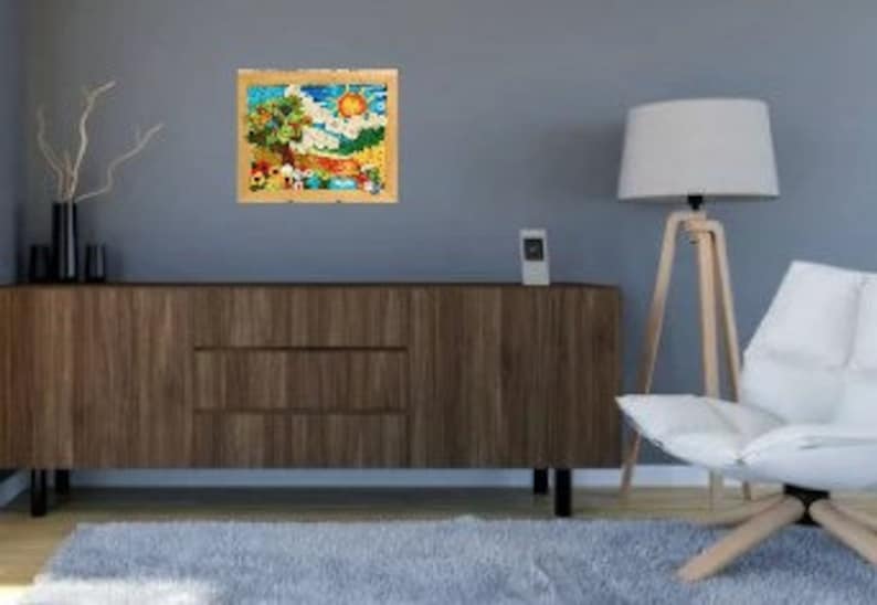 3D Crochet Landscape Wall Art – Sunny Nature Scene, Fiber Decor - Etsy