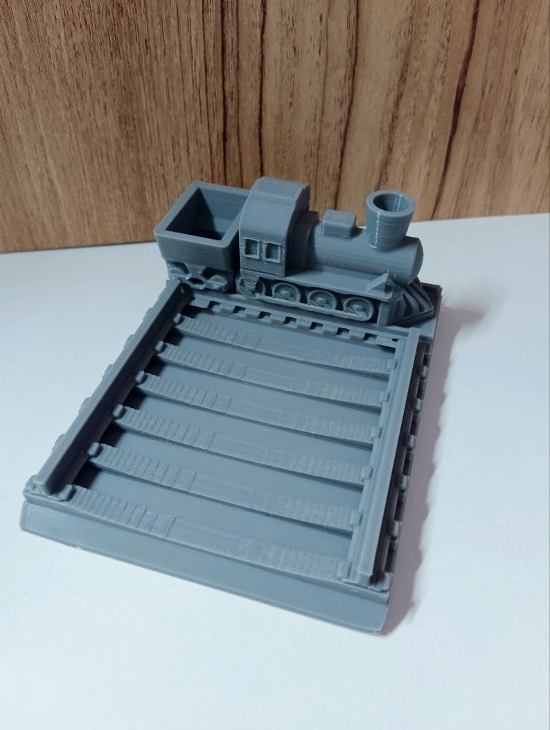 3D Printed Train Desk Organizer: Pen & Post-it Holder - Etsy