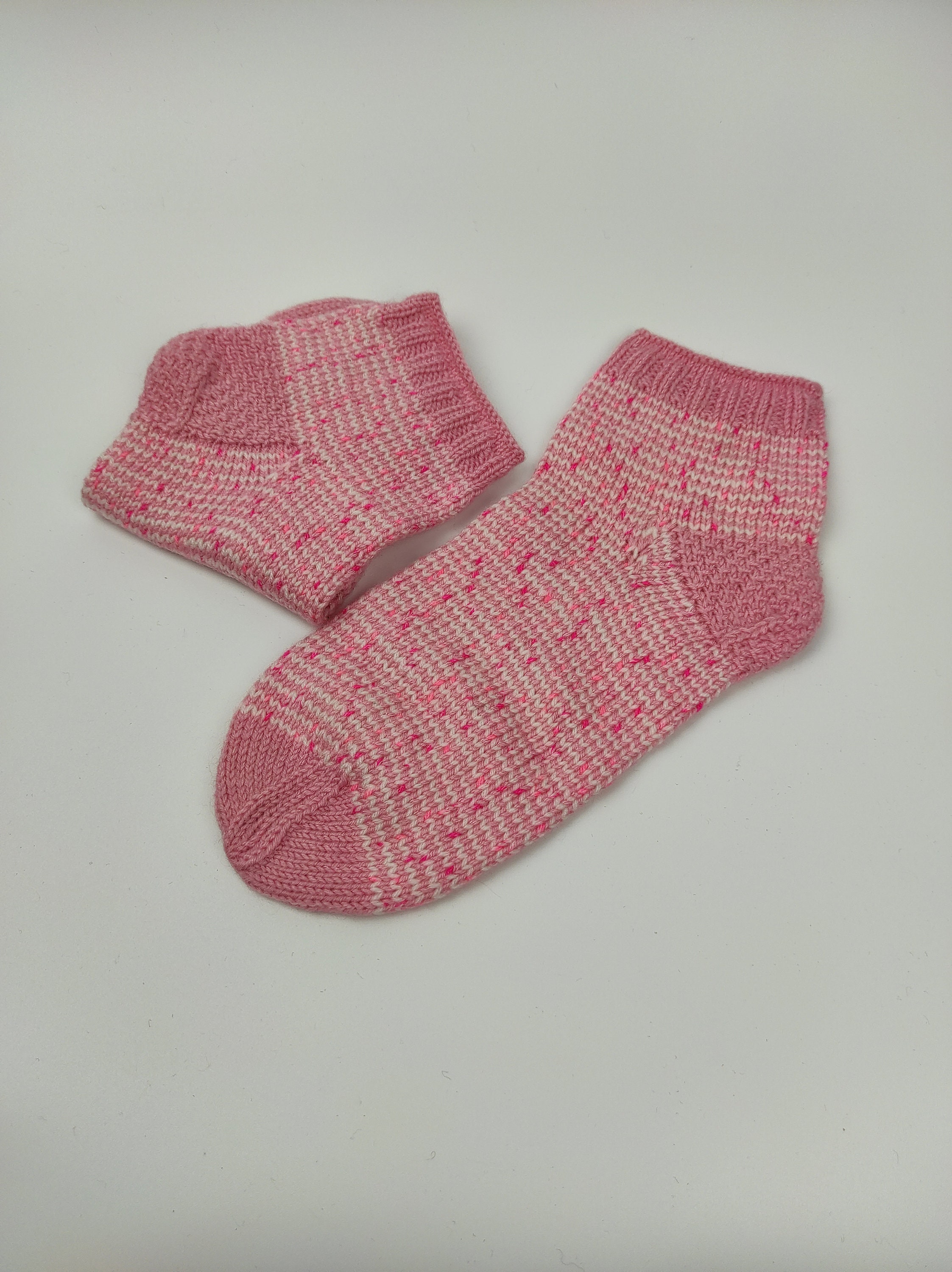Handmade Knitted Pink Sock Size EU 36 - Etsy