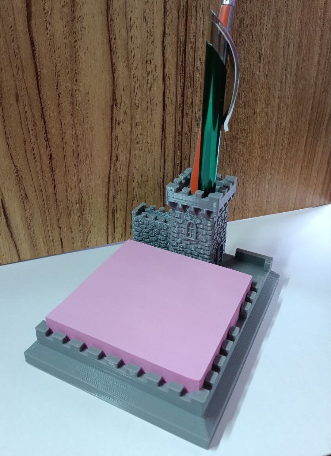 3D Printed Desk Organizer - for Sticky Notes and Pen Holder- Office ...