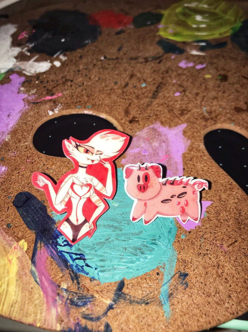 Addict Angel Dust and Fat Nuggets Hazbin Hotel Pin | Etsy