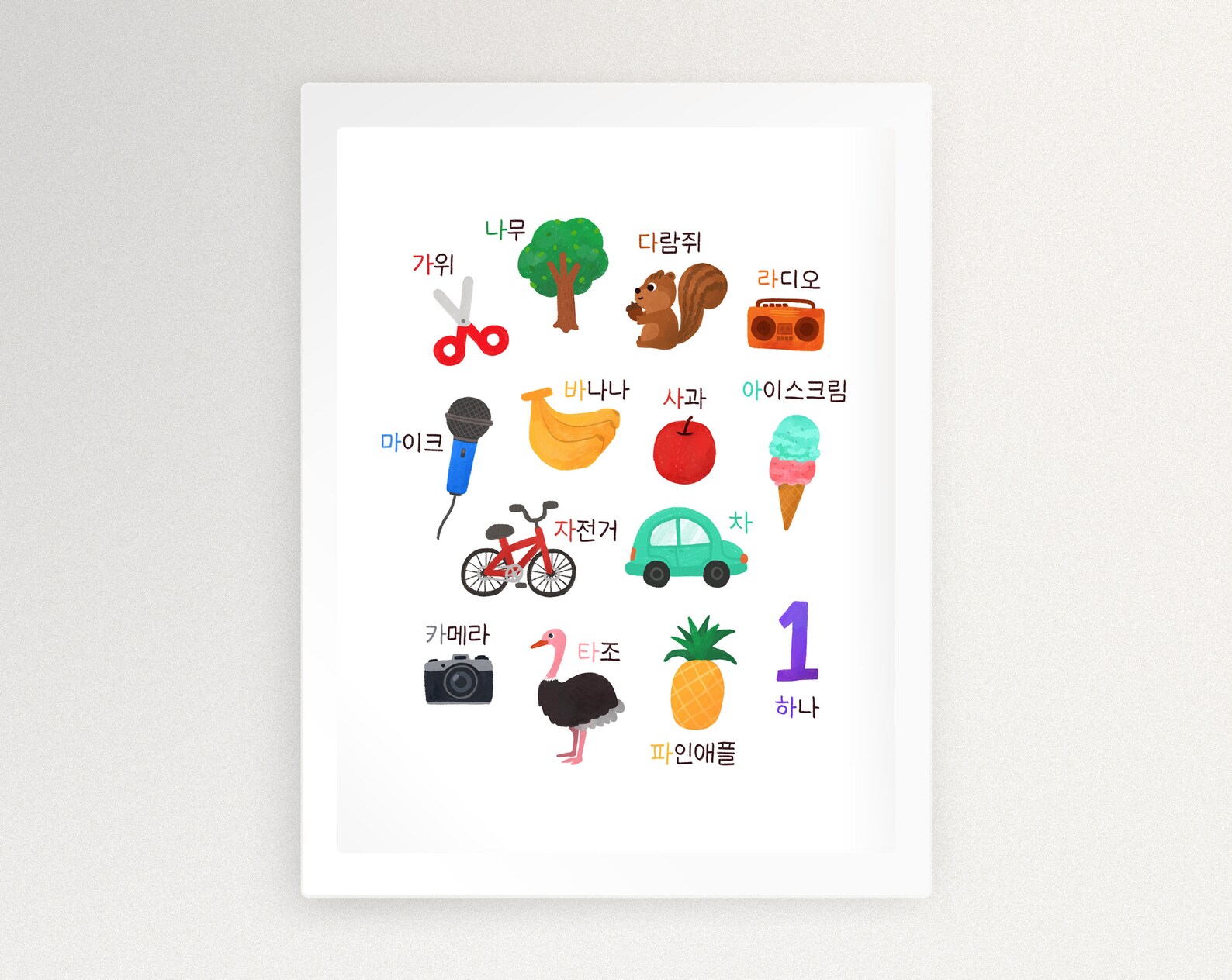 Printable Korean Alphabet Poster Learn Hangul, Korean Print Wall Art ...