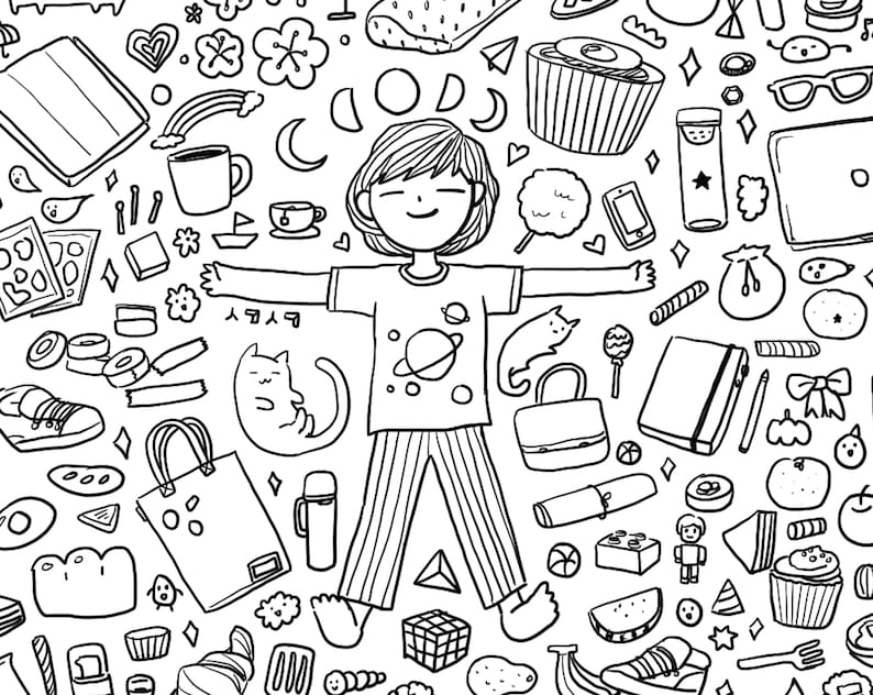 Little Things Coloring Page Instant PDF, JPEG Download, Printable Adult ...