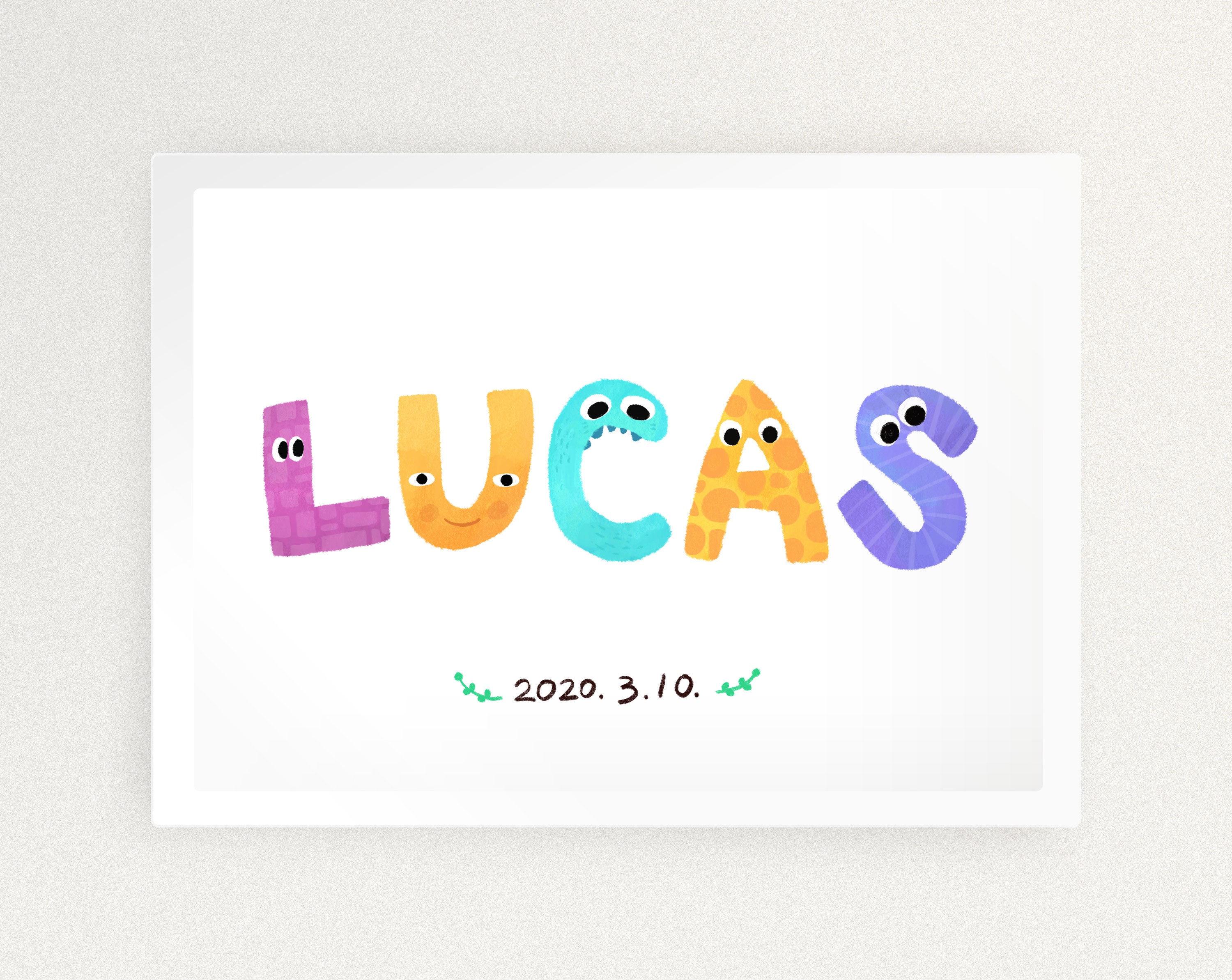 Personalized Name Colorful Print Custom Baby Name Poster - Etsy