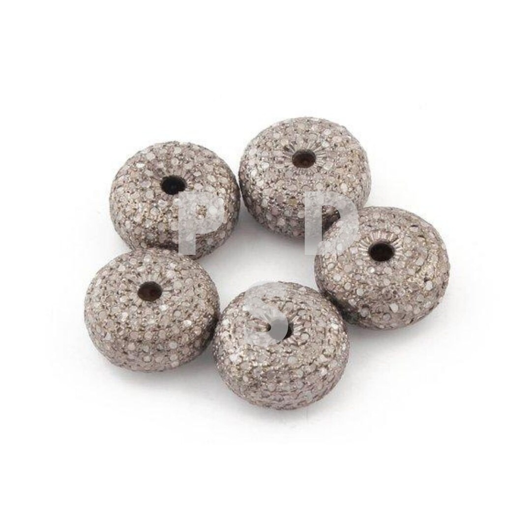 8mm Pave Diamond Wheel, Pave Diamond Spacer Bead, Pave Diamond 8mm Bead ...