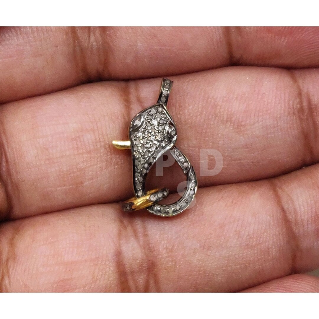 Pave Diamond Lobster Lock, Pave Diamond Clasp, Pave Diamond Snake Lock ...
