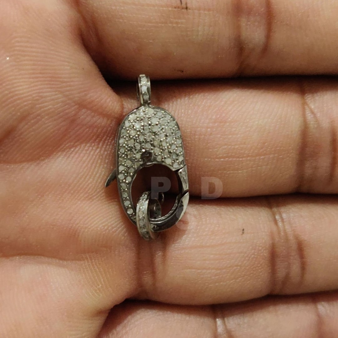 Pave Diamond Lobster Lock, Pave Diamond Lobster Clasp, Pave Diamond ...