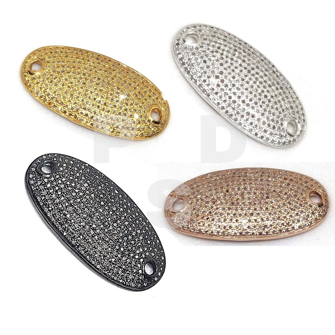 Pave Diamond Oval Connector, Diamond Bar Connector, Pave Diamond ...