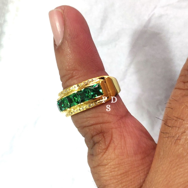 1 Pc Pave Diamond Ring Emerald Hydro Ring 925 Sterling | Etsy
