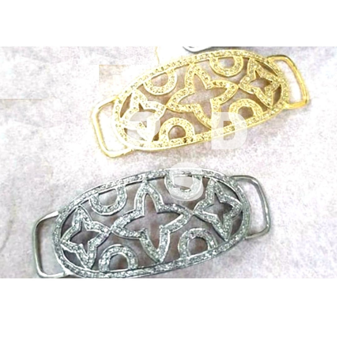Bar Connector, Pave Diamond Connector, Rose Cut Diamond Charm Connector ...