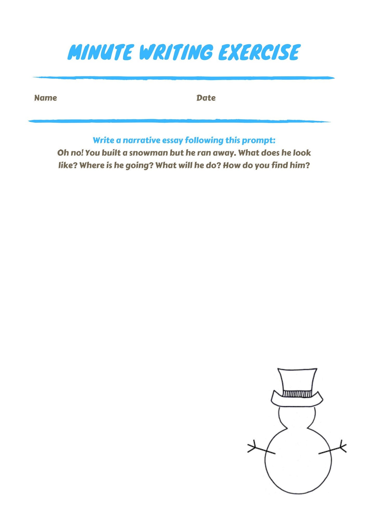 Snowman Writing Prompts