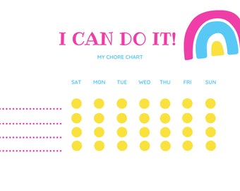 Kids Chore Chart- Rainbow - Etsy