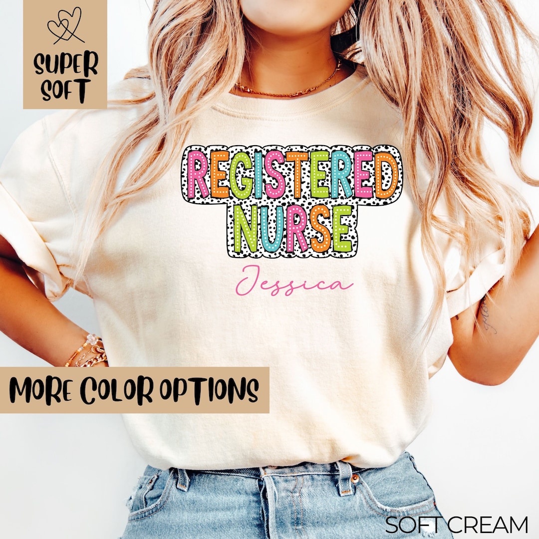 Registered Nurse Shirt With Name, Dalmatian RN Grad Tee, Personalized ...