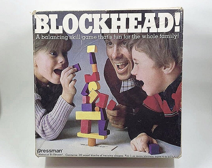 Vintage Blockhead! Wooden Balancing Skill Game - Etsy