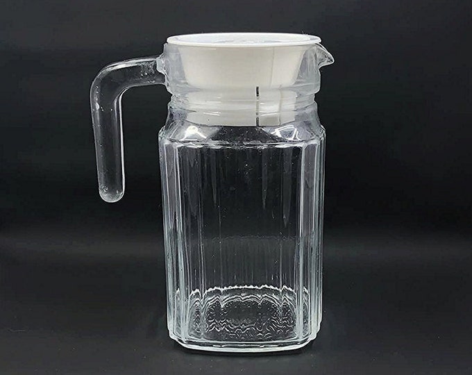 Vintage Glass Handled Refrigerator Pitcher - Etsy