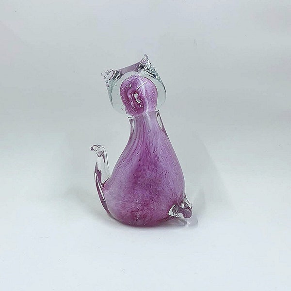 Glass Cat Figurine - Etsy