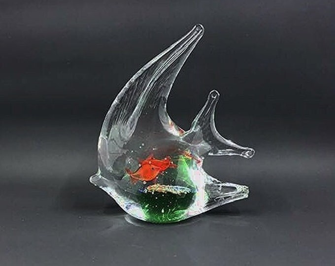 Vintage Art Glass Fish Paperweight - Etsy