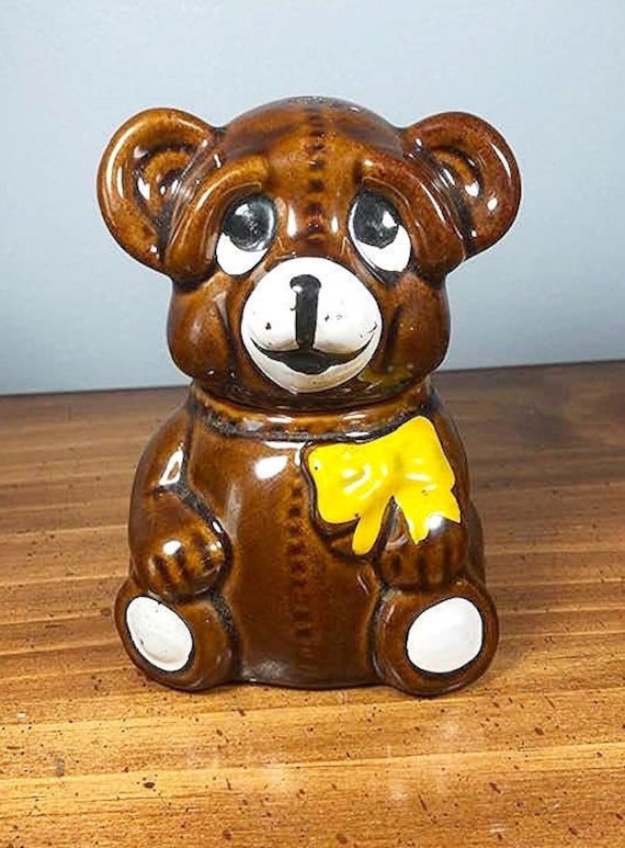 Vintage Ceramic Brown Bear Honey Pot - Etsy