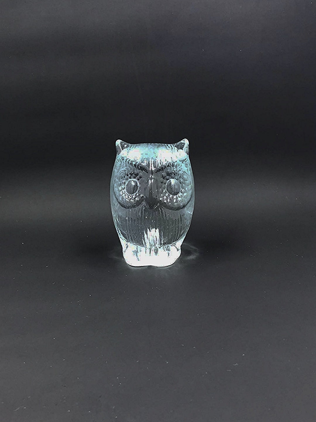 Whimsical Glass Owl Paperweight – Hand Carved Clear Owl Figurine ...
