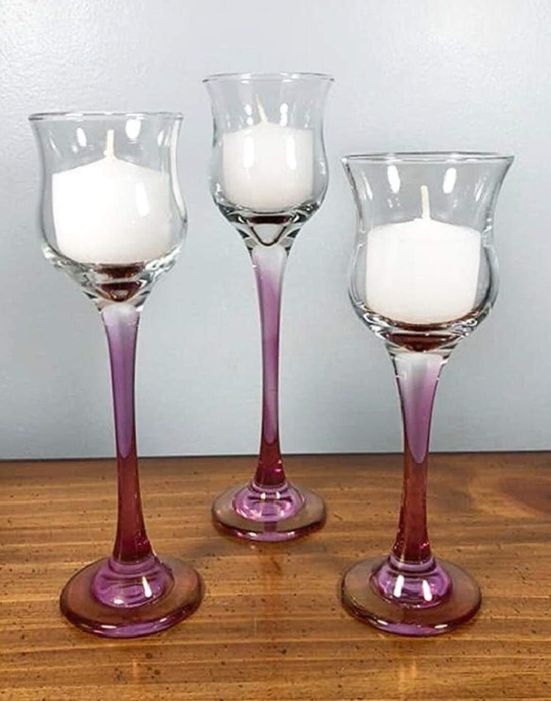 Vintage Goebel Glass Candleholder Set - Etsy