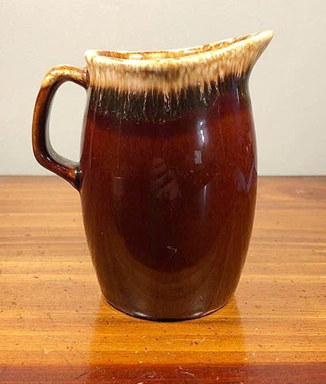 Vintage Hull Brown Drip Pottery Pitcher - Etsy