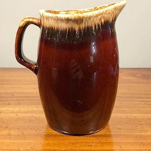 Vintage Hull Brown Drip Pottery Pitcher - Etsy