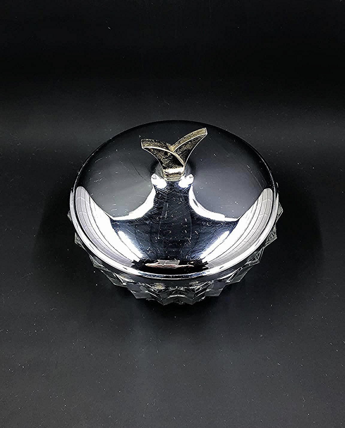 Vintage Lidded Glass Powder Dish - Etsy