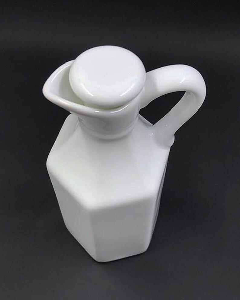 XCEL Milk Glass Cruet Bottle – Vintage Kitchen Decor – Retro Salad ...