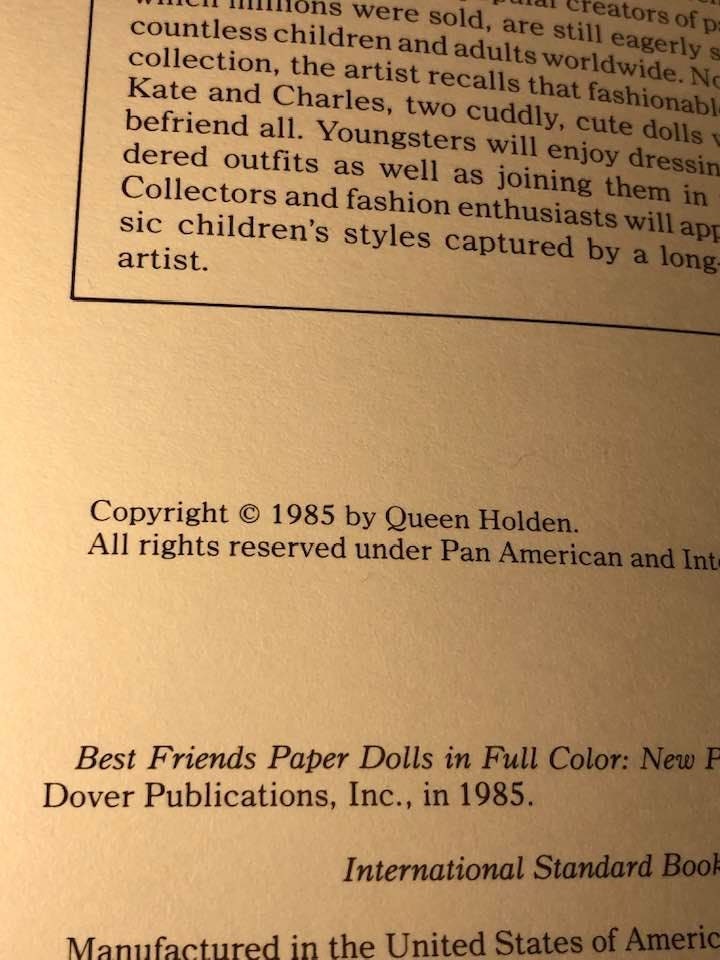Vintage Best Friends Paper Doll Book - Etsy