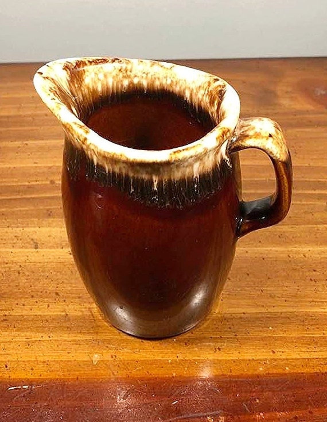 Vintage Hull Brown Drip Pottery Pitcher - Etsy