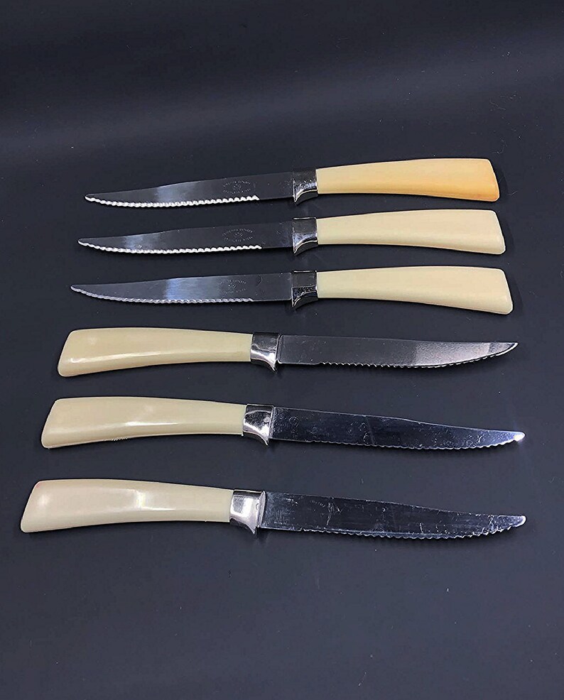 Vintage Bakelite Handled Steak Knife Set - Etsy
