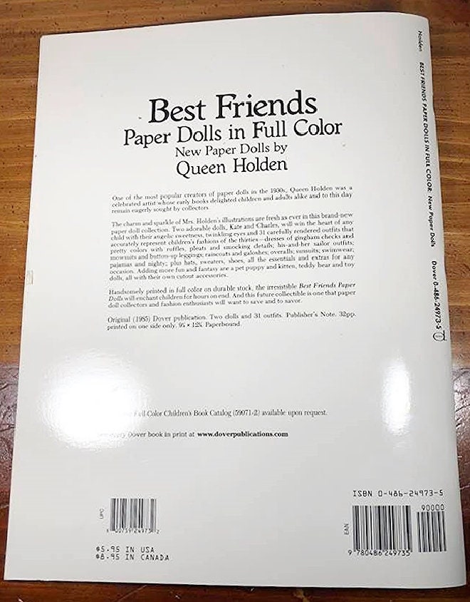 Vintage Best Friends Paper Doll Book - Etsy