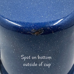 Vintage Enamel Blue & White Speckled Coffee Cup - Etsy