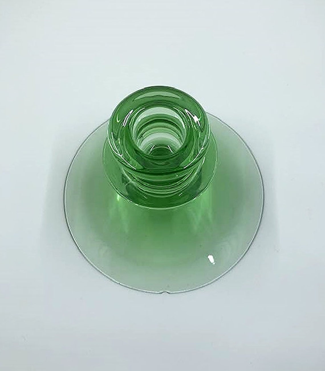 Vintage Green Depression Glass UV Glow Candlestick Holder - Etsy