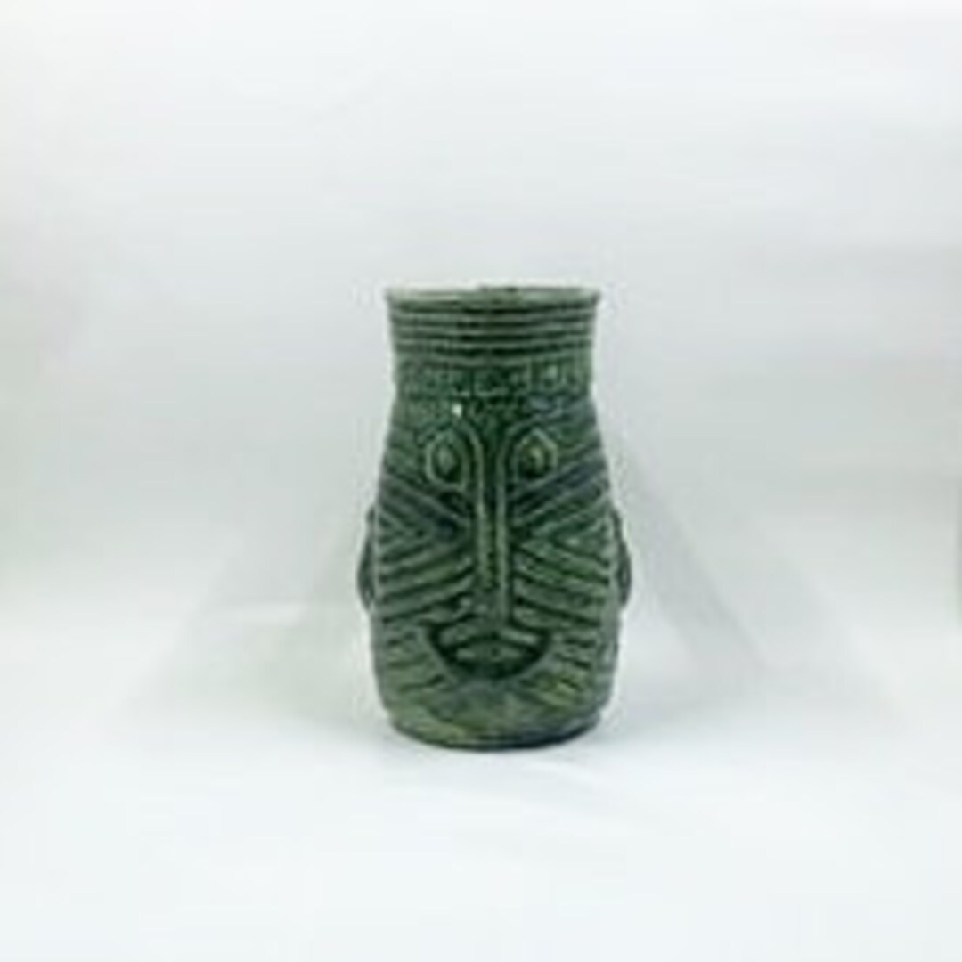 Vintage Green Tiki Style Handled Pitcher - Etsy