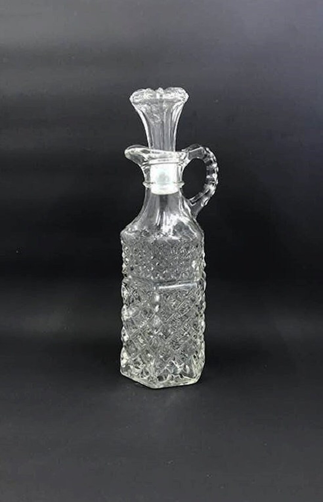Vintage Anchor Hocking Diamond Point Glass Cruet With Stopper - Etsy