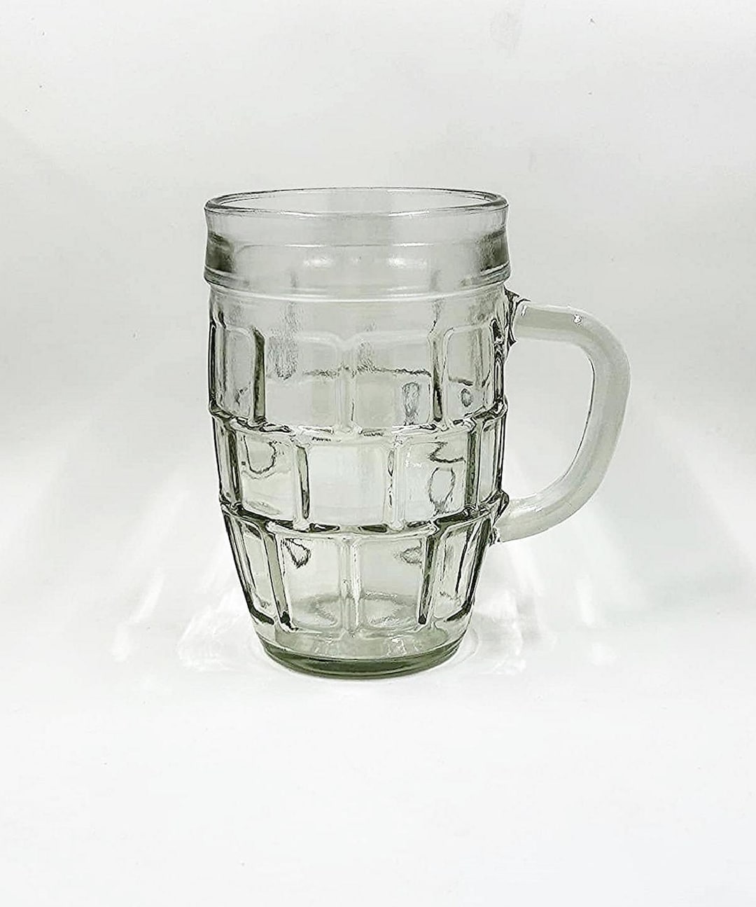 Vintage Thumbprint Gray Glass Barrel Mug - Etsy