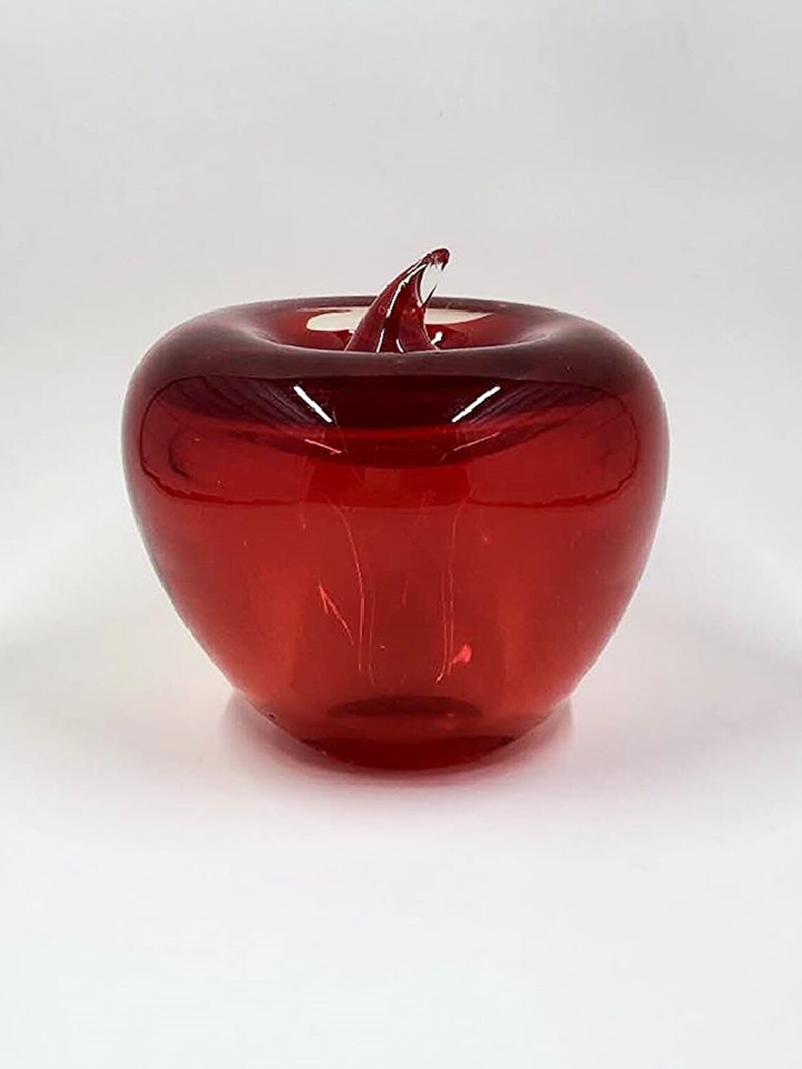 Vintage Murano Style Red Hand Blown Glass Apple Paperweight - Etsy