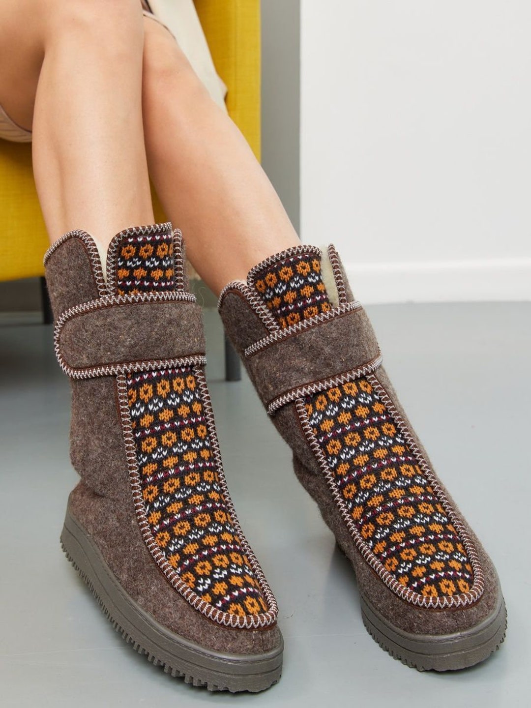 Walenki Siberian RUSSIAN VALENKI Women Boots Winter With Fur Rubber ...