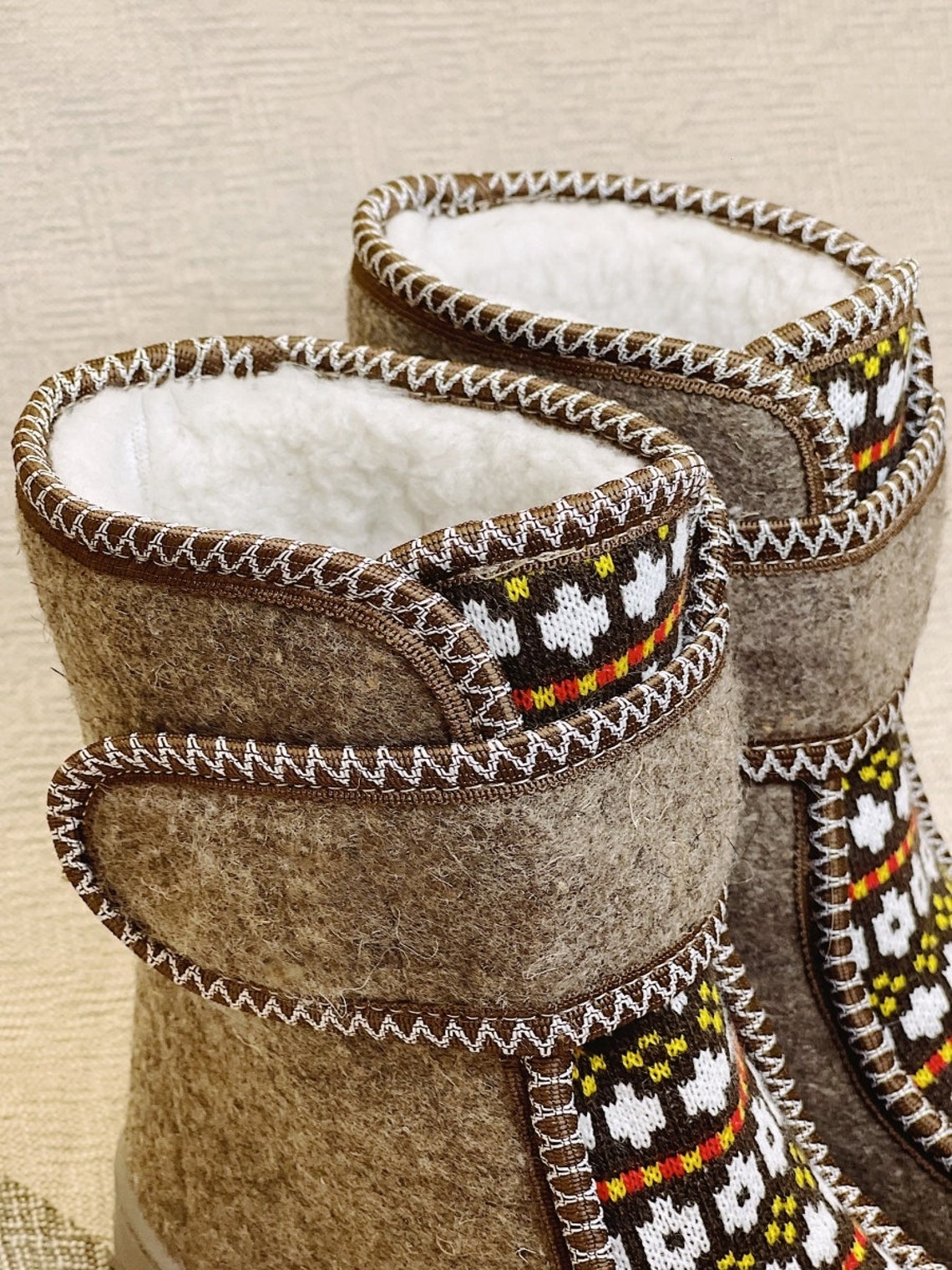 RUSSIAN VALENKI Women Boots Winter With Fur Rubber Soles Walenki ...