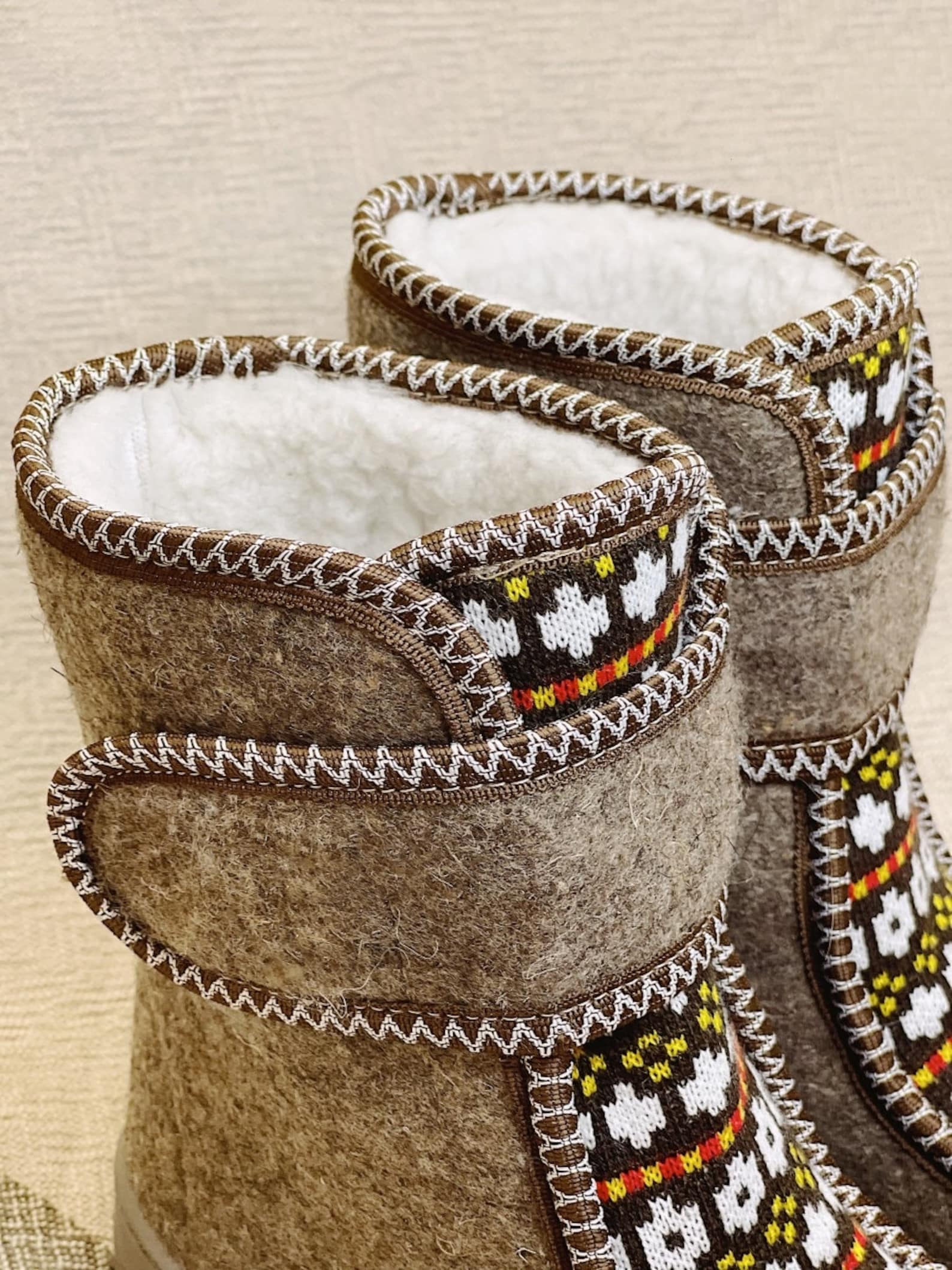 RUSSIAN VALENKI Women Boots Winter With Fur Rubber Soles Walenki ...