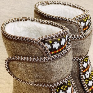 RUSSIAN VALENKI Women Boots Winter With Fur Rubber Soles Walenki ...