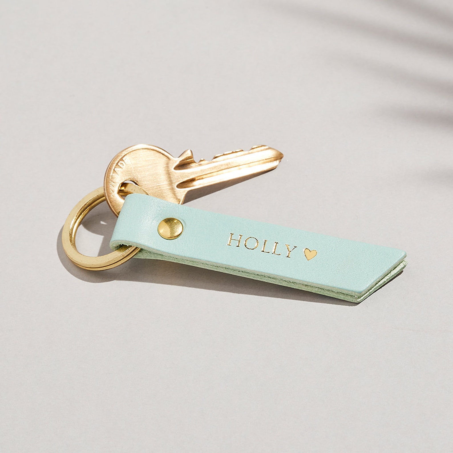 Personalised Leather Keyring Stamped Name or Initials Gold - Etsy