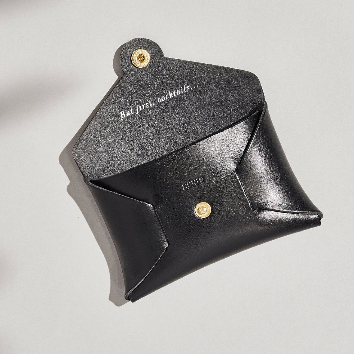 Personalised Leather Coin Purse Women / Black Leather Purse / - Etsy