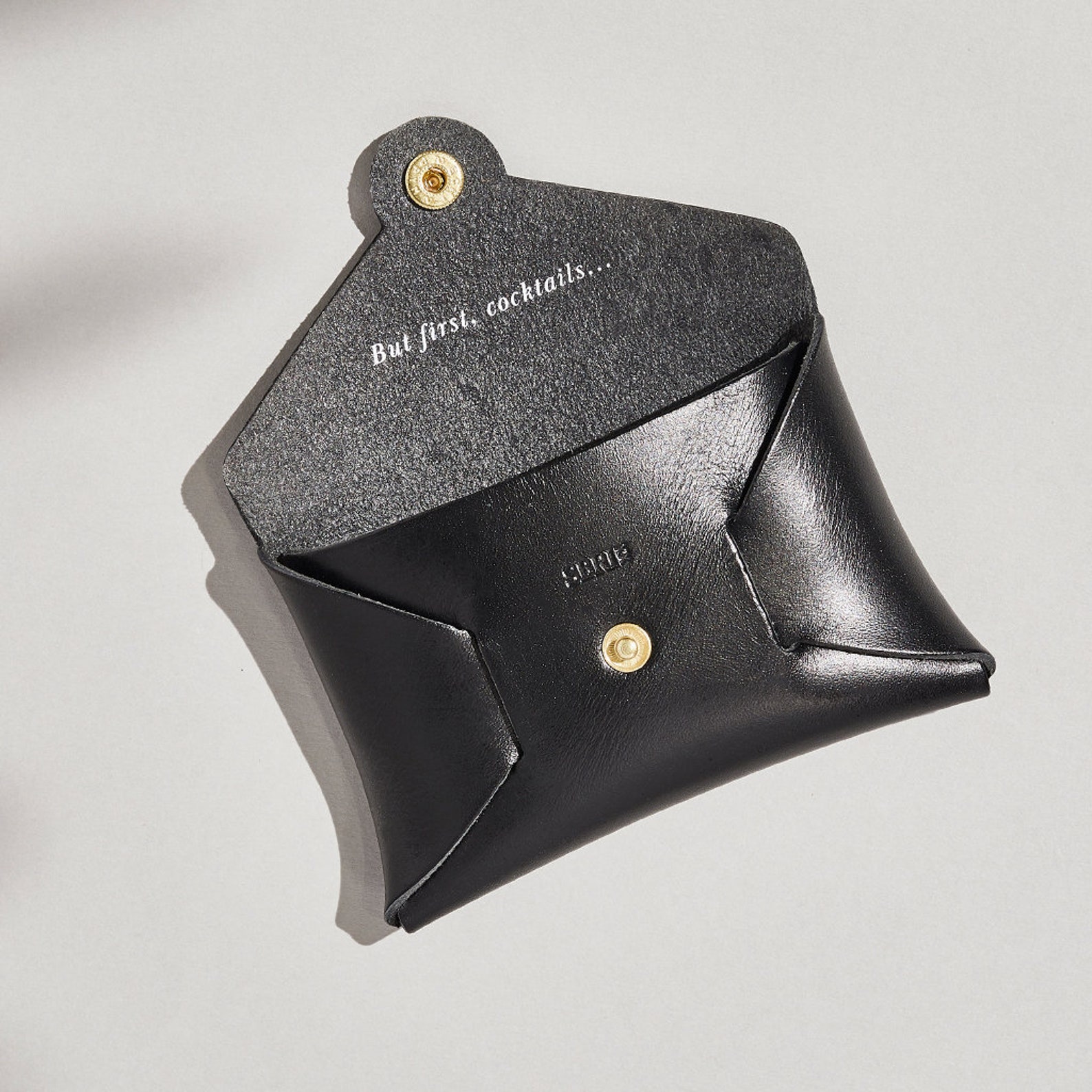 Personalised Leather Coin Purse Women / Black Leather Purse / Mother's ...