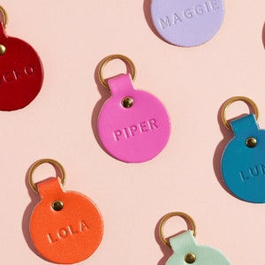 Personalized Leather Pet Id Name Tag *US TARIFFS COVERED* - Etsy